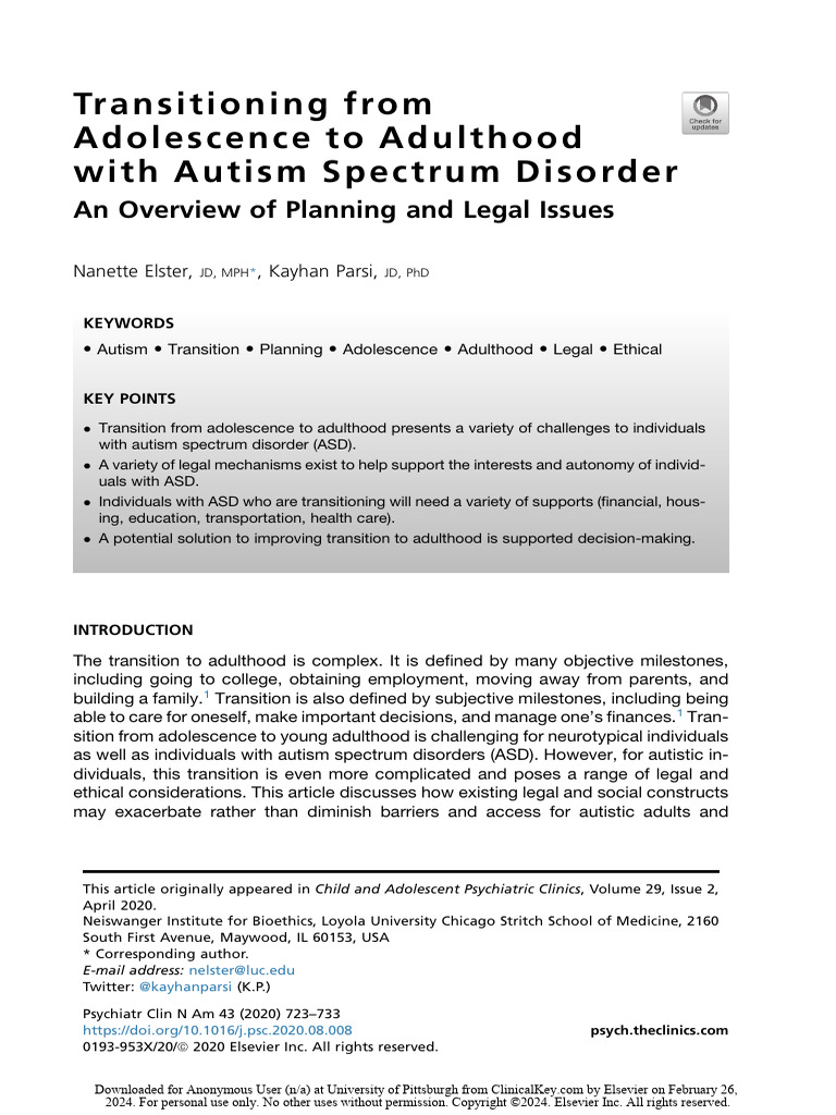 08 - Transitioning From Adolescence To Adulthood With Autism Spectrum ...