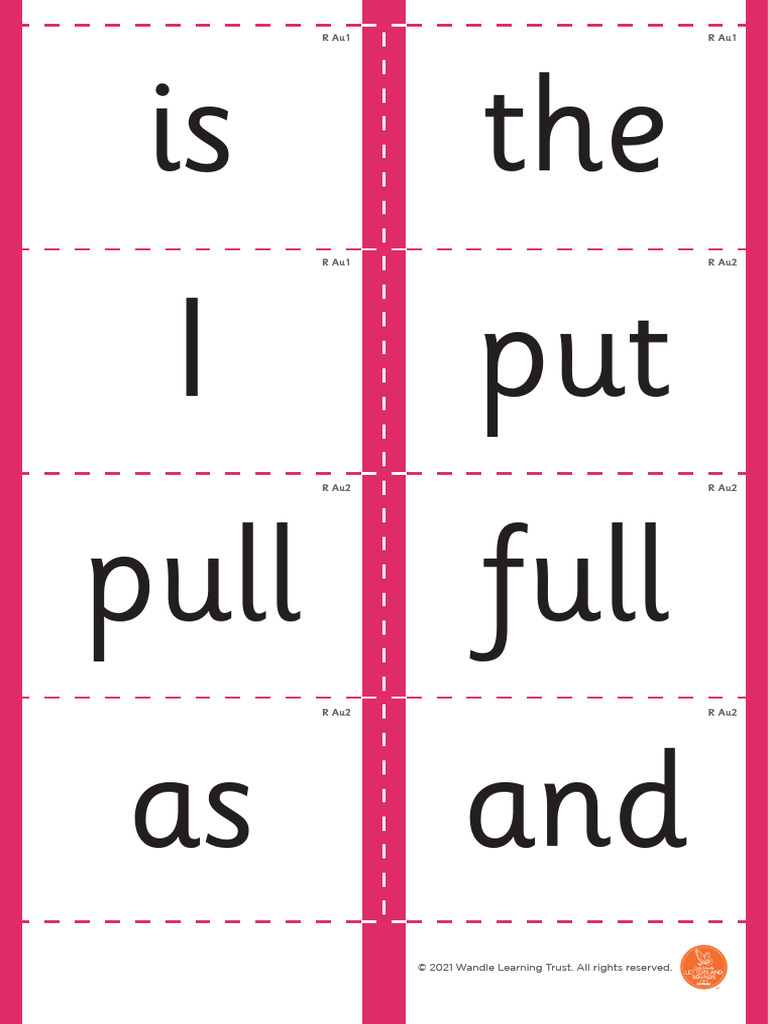 Phase 2 Tricky Words Cards | PDF