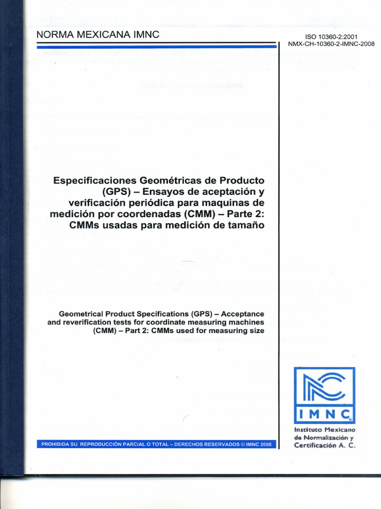 Nmx-Ch-10360-2-Imnc-2008 CMM | PDF