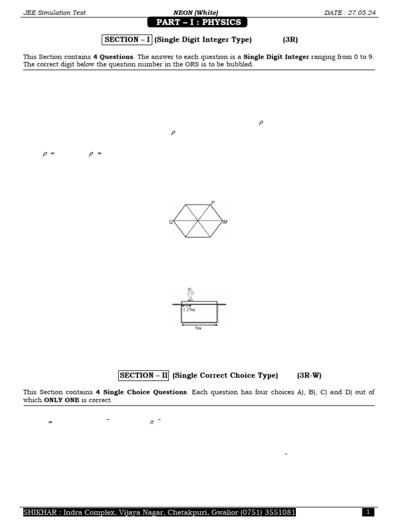 PCM Test Paper (With Answers) 27.05.24 | PDF | Sound | Frequency