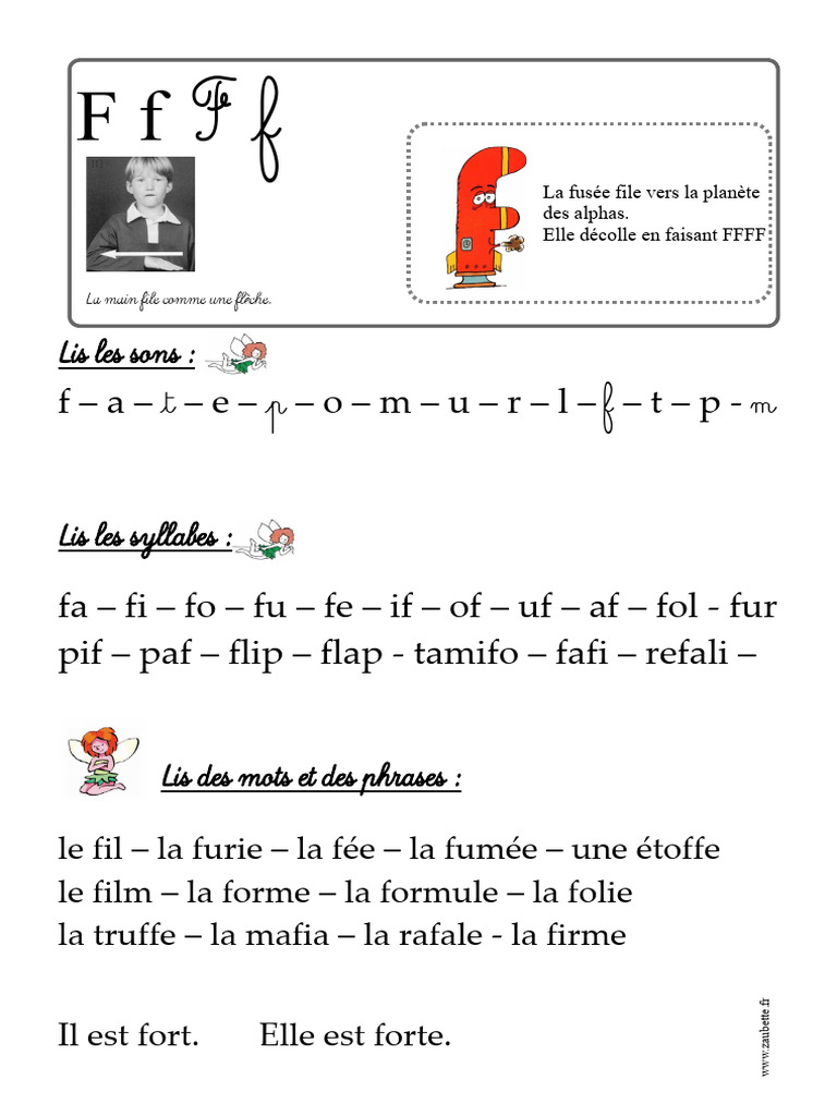 Exploration des sons et syllabes F | PDF