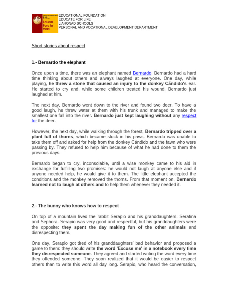 Short Stories About Respect | PDF