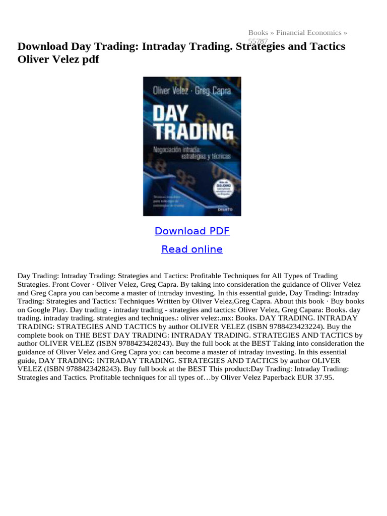 Day Trading Intraday Trading Strategies And Tactics Pdf Pdf