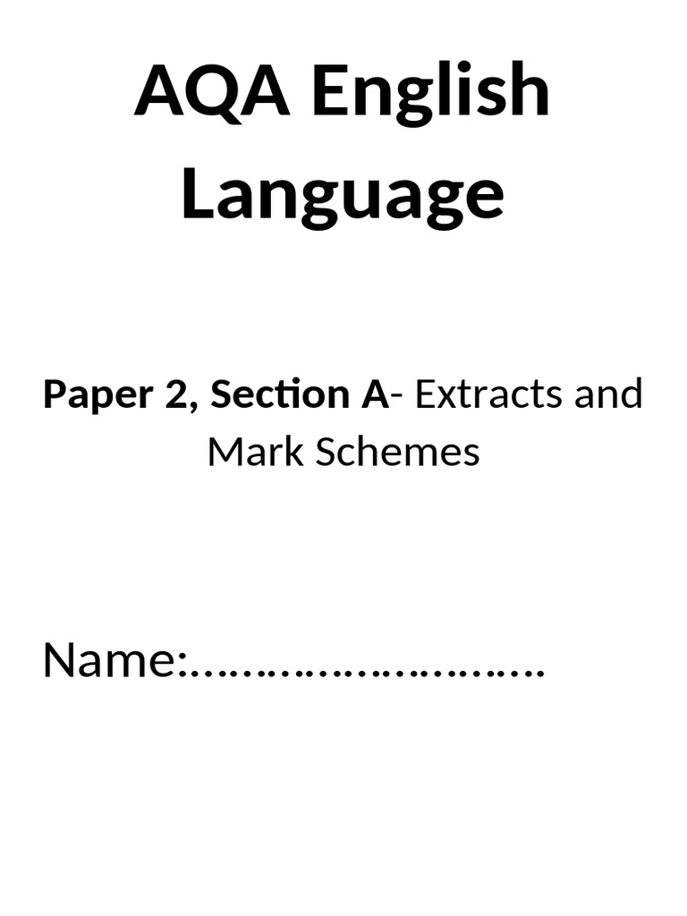 Mark Scheme for AQA Paper 2 Exam | PDF | Question | Mount Everest