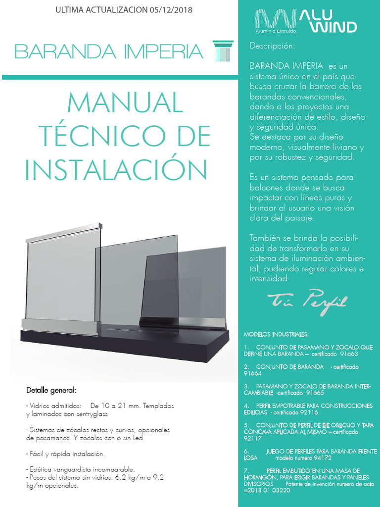 Manual de Baranda Imperia Dic2018 | PDF | Hormigón | Materiales