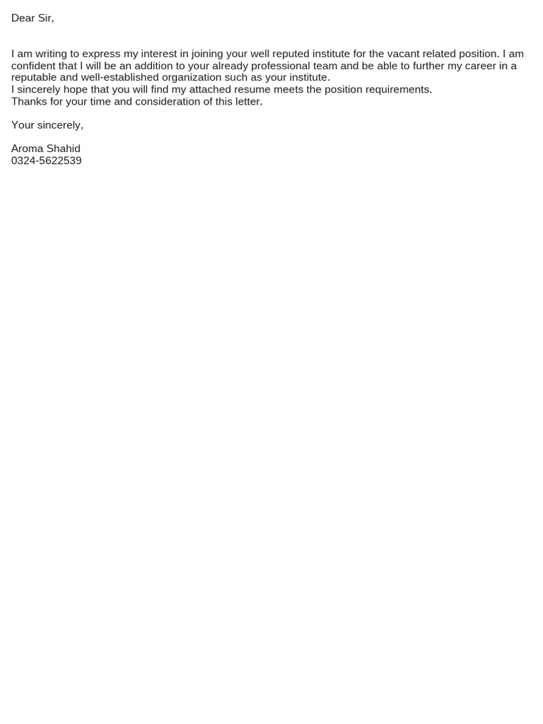 Job Application for Open Position | PDF