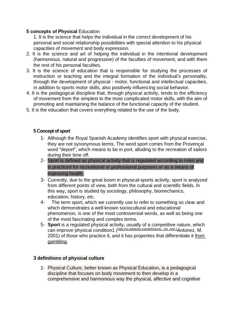 Freshman Physical Education Overview | PDF | Sports | Relaxation ...