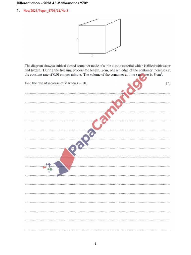AS Math 9709 Differentiation Guide | PDF