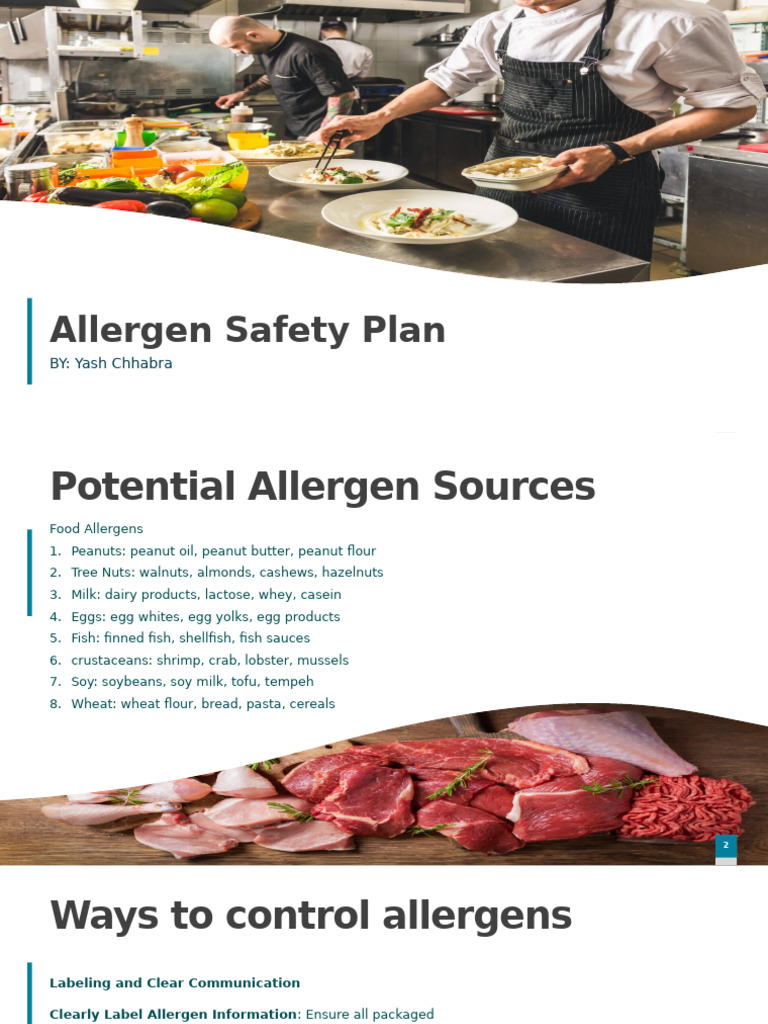 Allergen Safety Plan | PDF | Allergy | Soybean