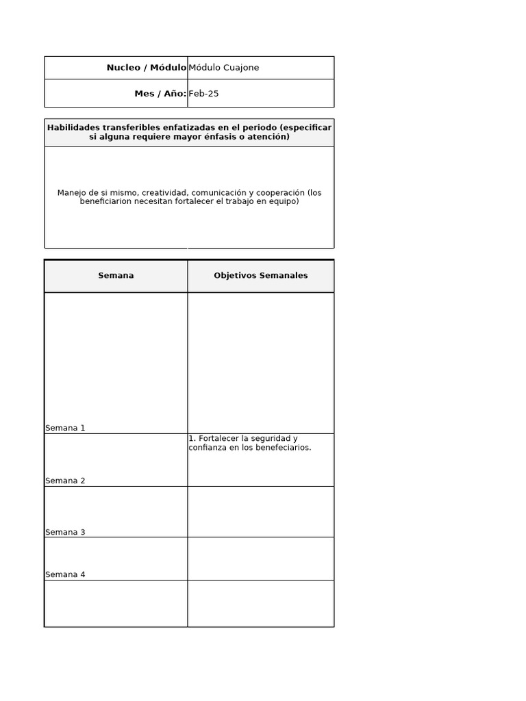 Formato de Planificación de Sesiones (1.1) | PDF