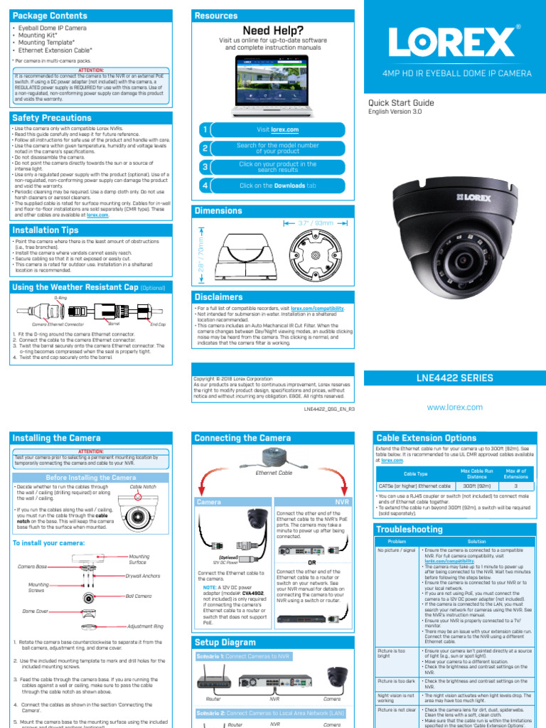 Lne4422 Quick Start Guide | PDF | Camera | Power Supply