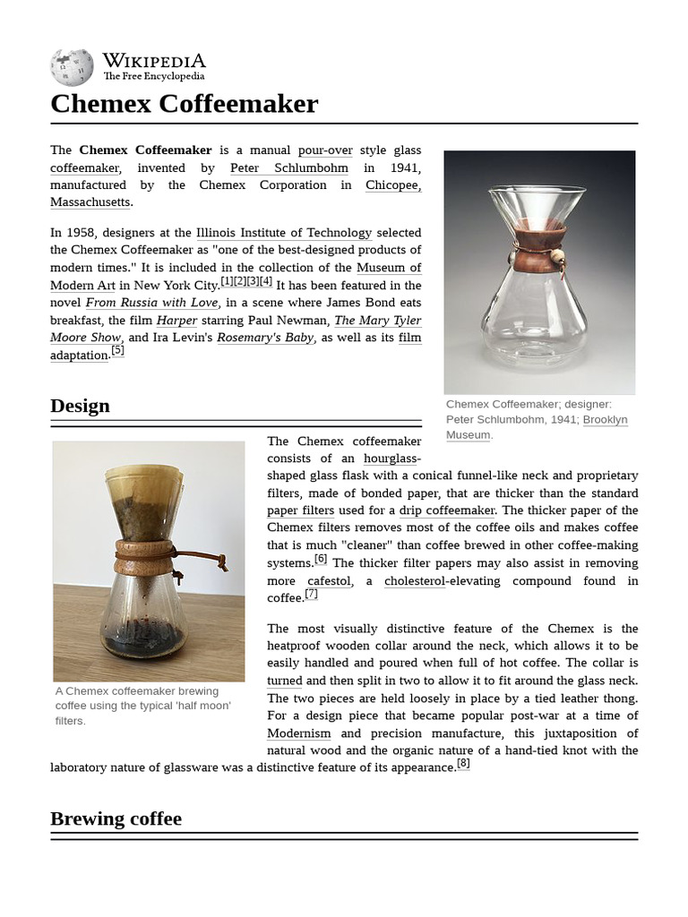 Chemex_Coffeemaker | PDF | Drink | Food And Drink Preparation
