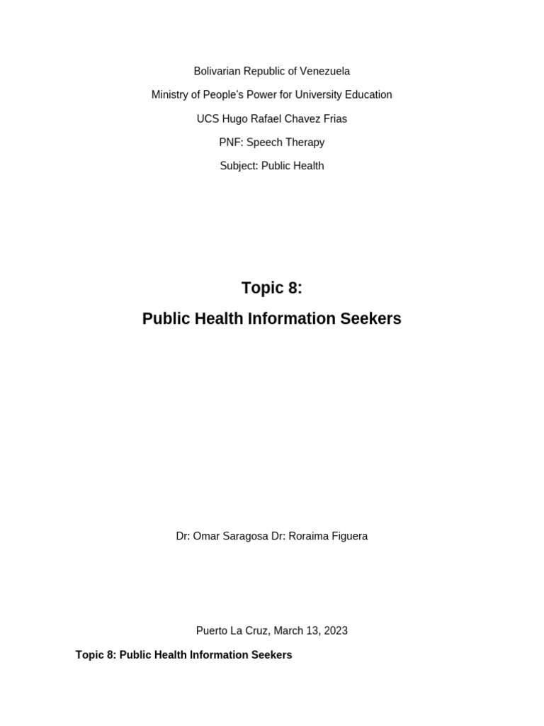 Public Health Information Seekers | PDF | Pub Med