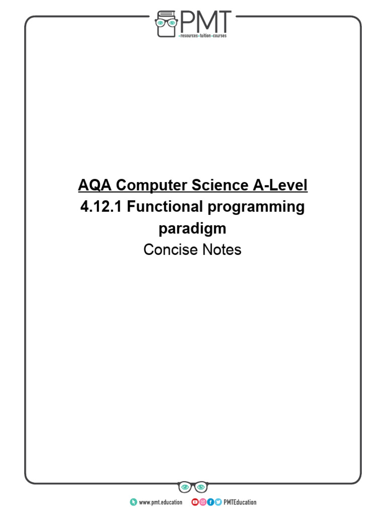 12.1. Functional Programming Paradigm - Concise | PDF | Function (Mathematics) | Parameter ...