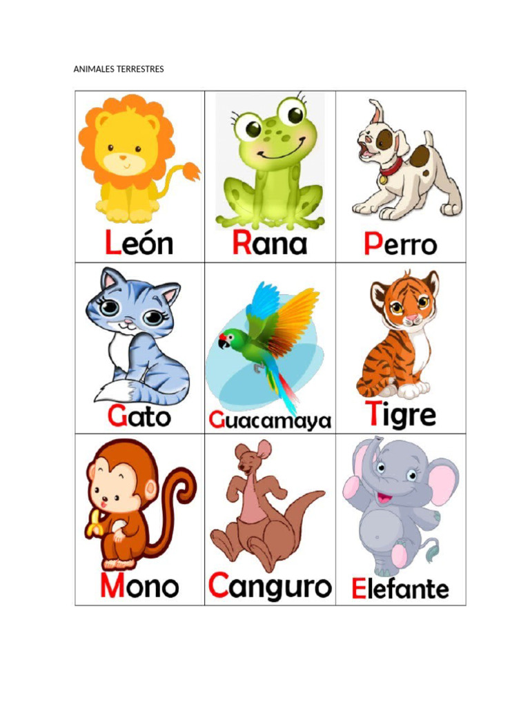 Animales Terrestres y Acuaticos | PDF
