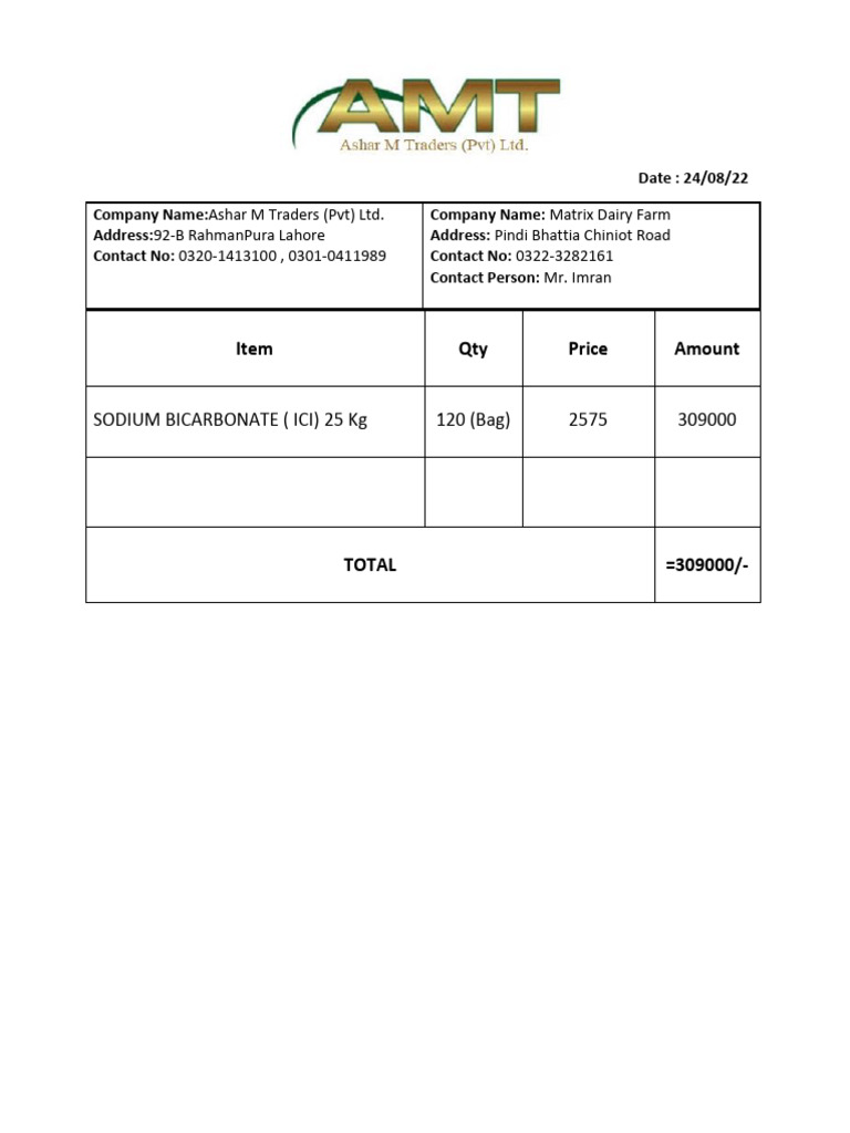 AMT Invoice Formate | PDF