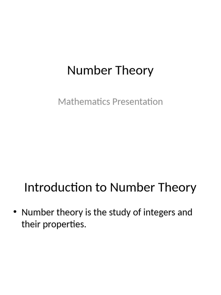 Number Theory | PDF