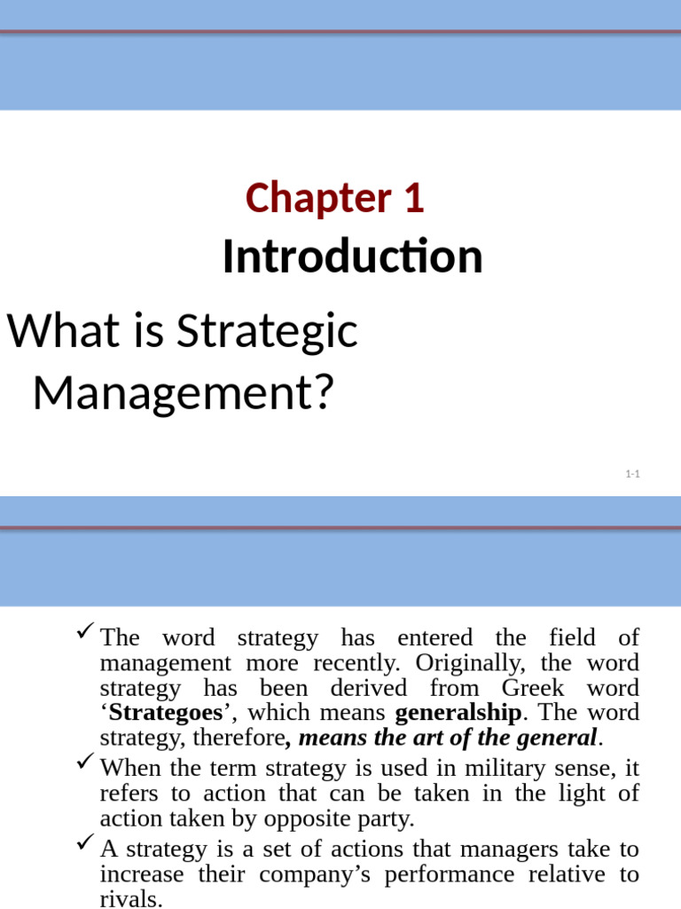 SM Chapter 1 Edited | PDF | Strategic Management | Competitive Advantage