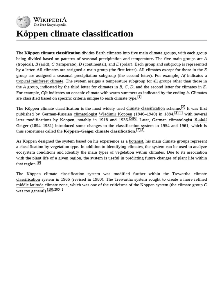 Köppen_climate_classification | PDF | Climate | Physical Geography