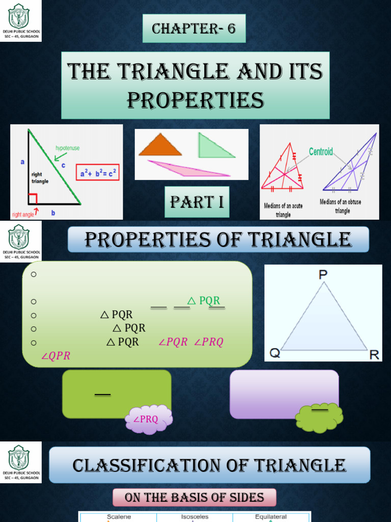 Triangle Properties for Class 7 | PDF | Triangle | Euclid