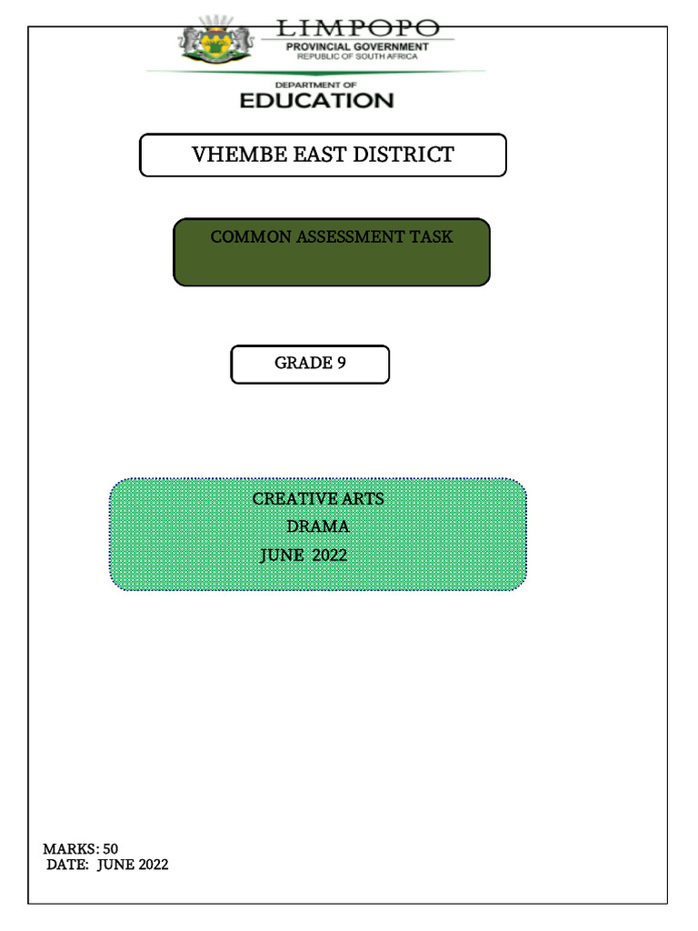 2022 CA Drama Grade 9 Term 2 TEST | PDF | Human Communication