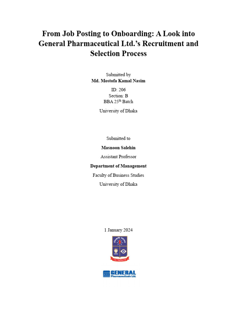 Internship Report | PDF | Recruitment | Survey Methodology