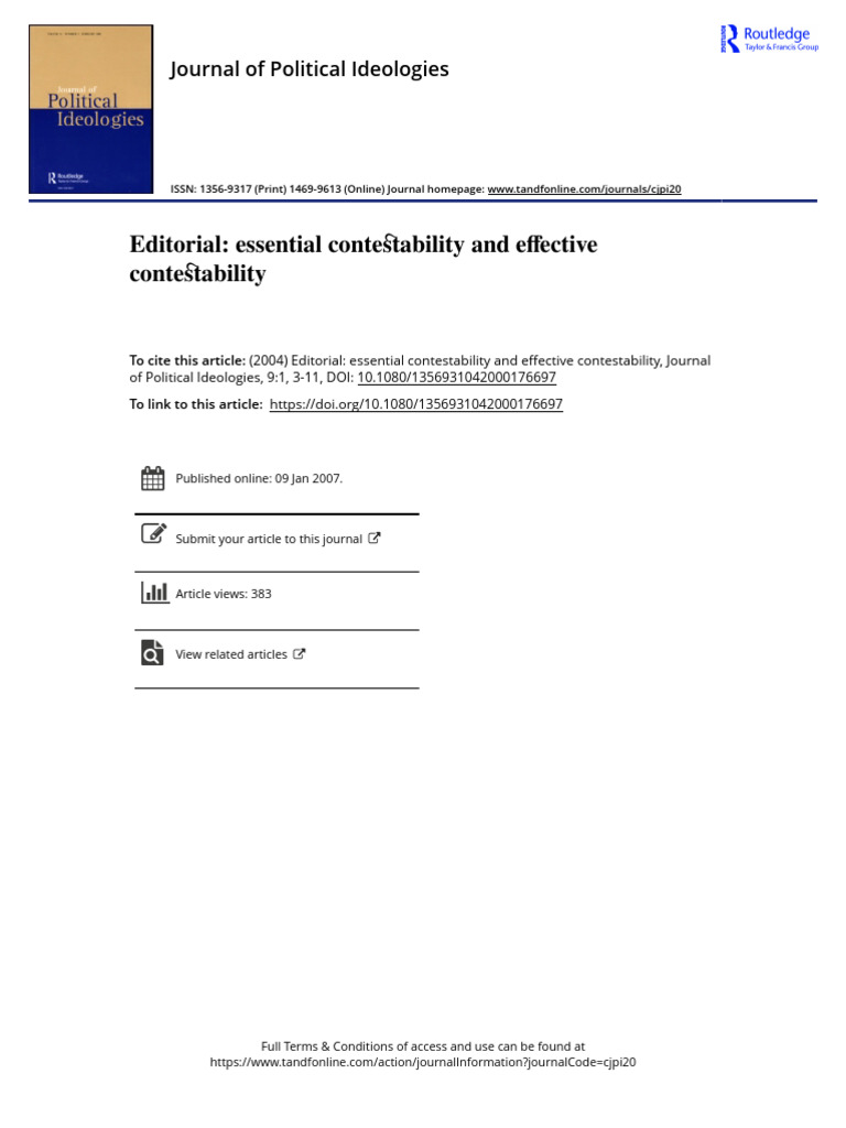Editorial Essential Contestability and Effective Contestability | PDF ...