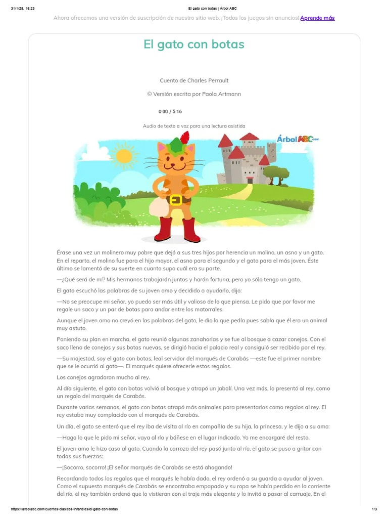 Cuento El Gato con Botas en PDF | PDF