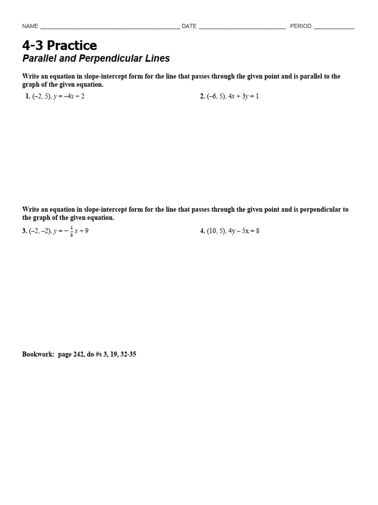 4-3 Practice Worksheet Plus CH 4 Practice 2024 | PDF