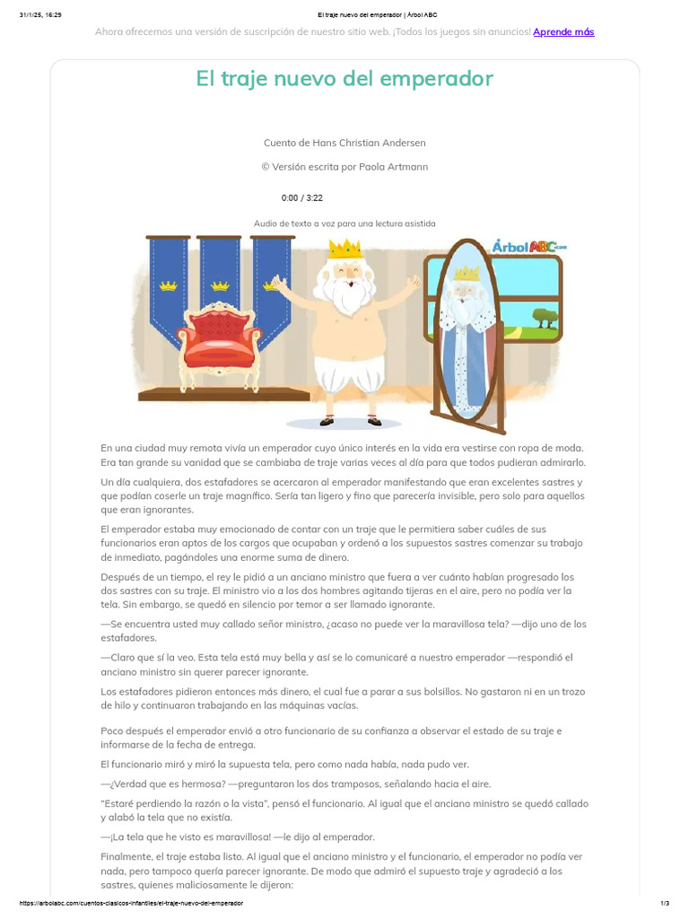 El Traje Nuevo Del Emperador - Árbol ABC | PDF