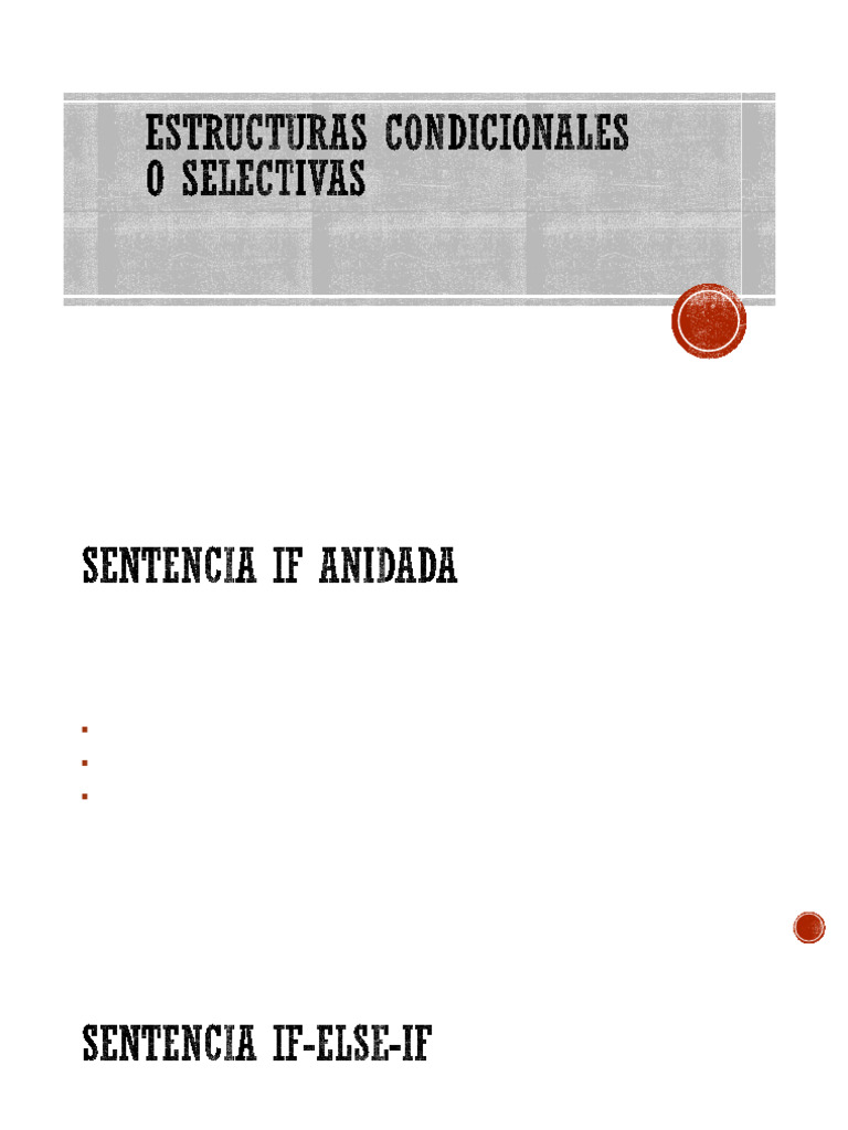 Estructuras de Control: If, Else y Switch | PDF