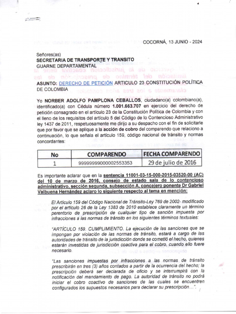 D.P Norber Adolfo Pamplona Guarne | PDF