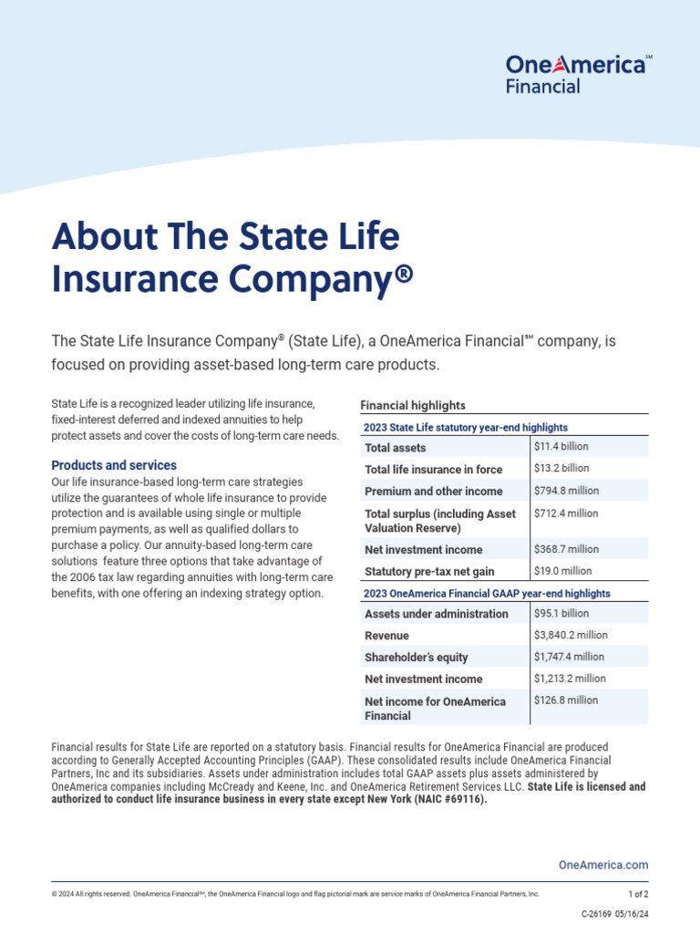 C-26169-about-state-life-fact-sh | PDF | Life Insurance | Insurance