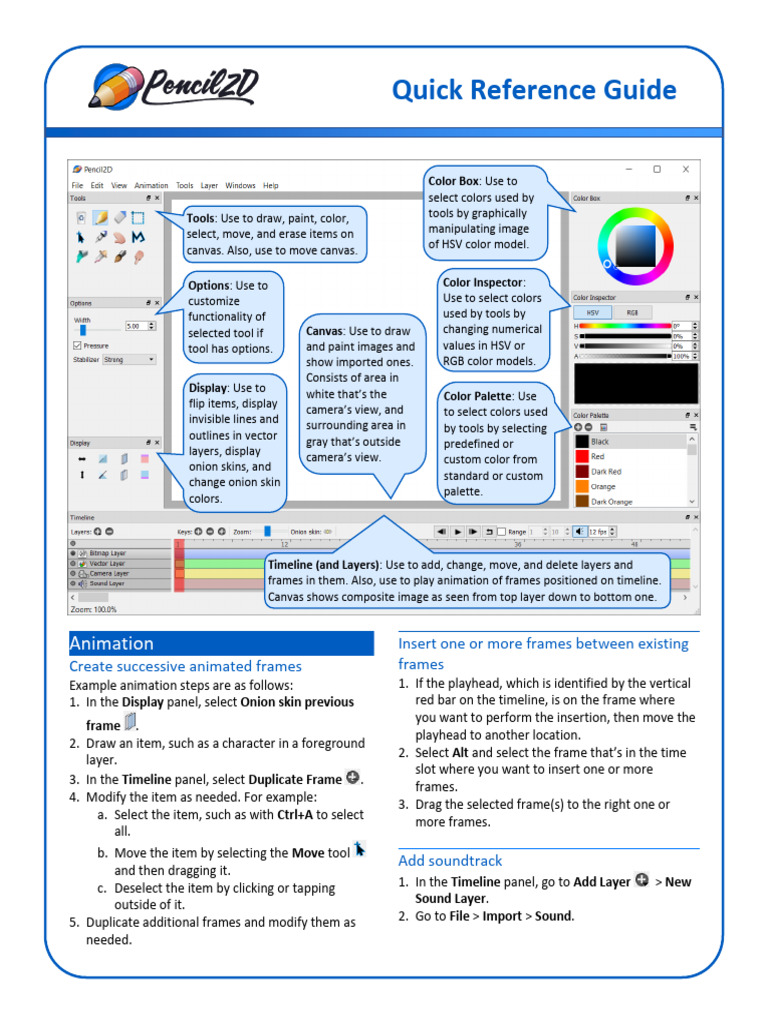 Pencil2D QRG | PDF | Animation | Computer Graphics