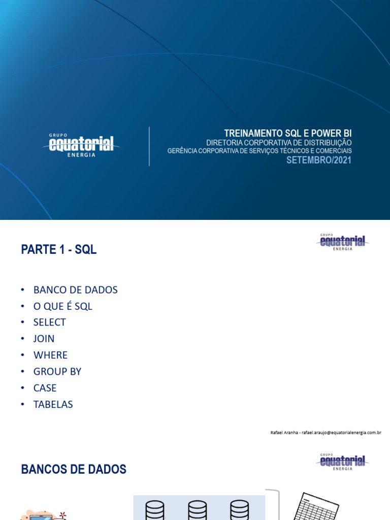 TREINAMENTO SQL E POWER BI | PDF | SQL | Dados
