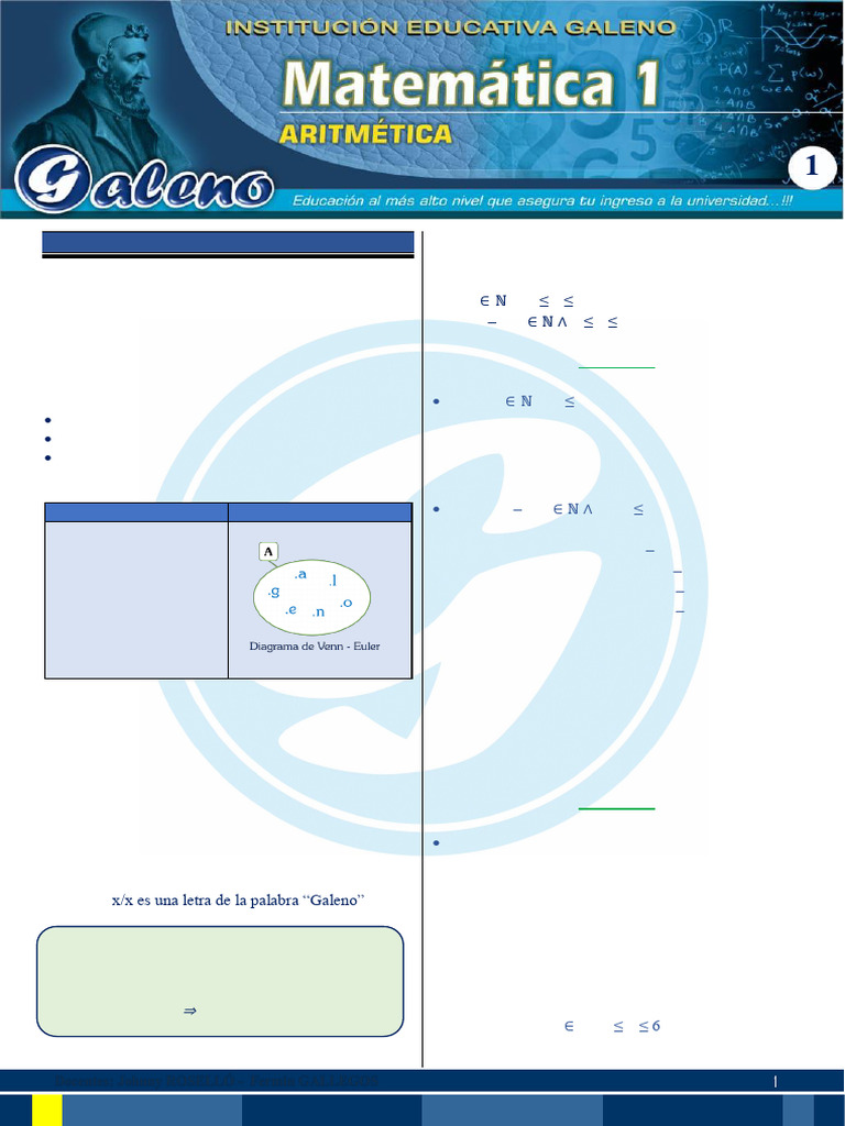 1 ARIT 1RO I TRIMESTRE GALENO 2022 PDF Semana 1 | PDF | Matemáticas