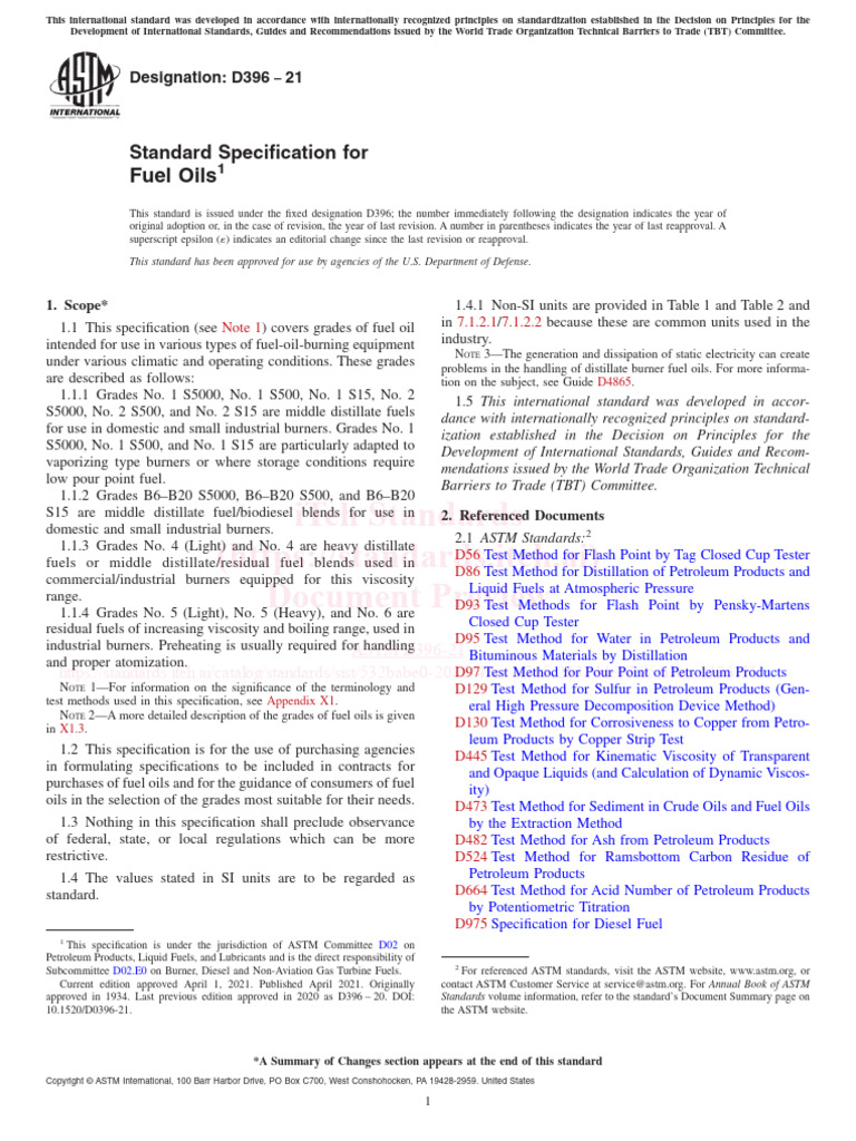 ASTM-D396-21 | PDF | Biodiesel | Fuel Oil