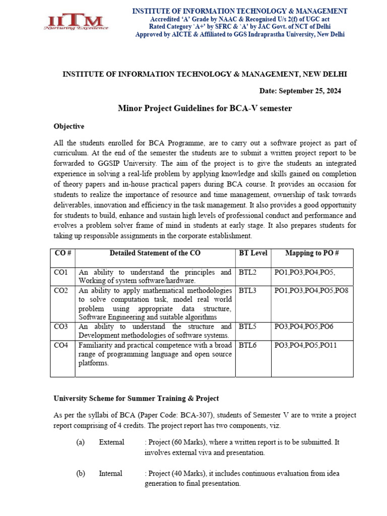 Minor Project Report Format | PDF | Software Development Process | Information Technology