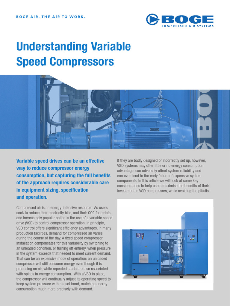 Boge - Understanding Variable Speed Compressors - White Paper - Oct 2016 | PDF | Engines | Demand