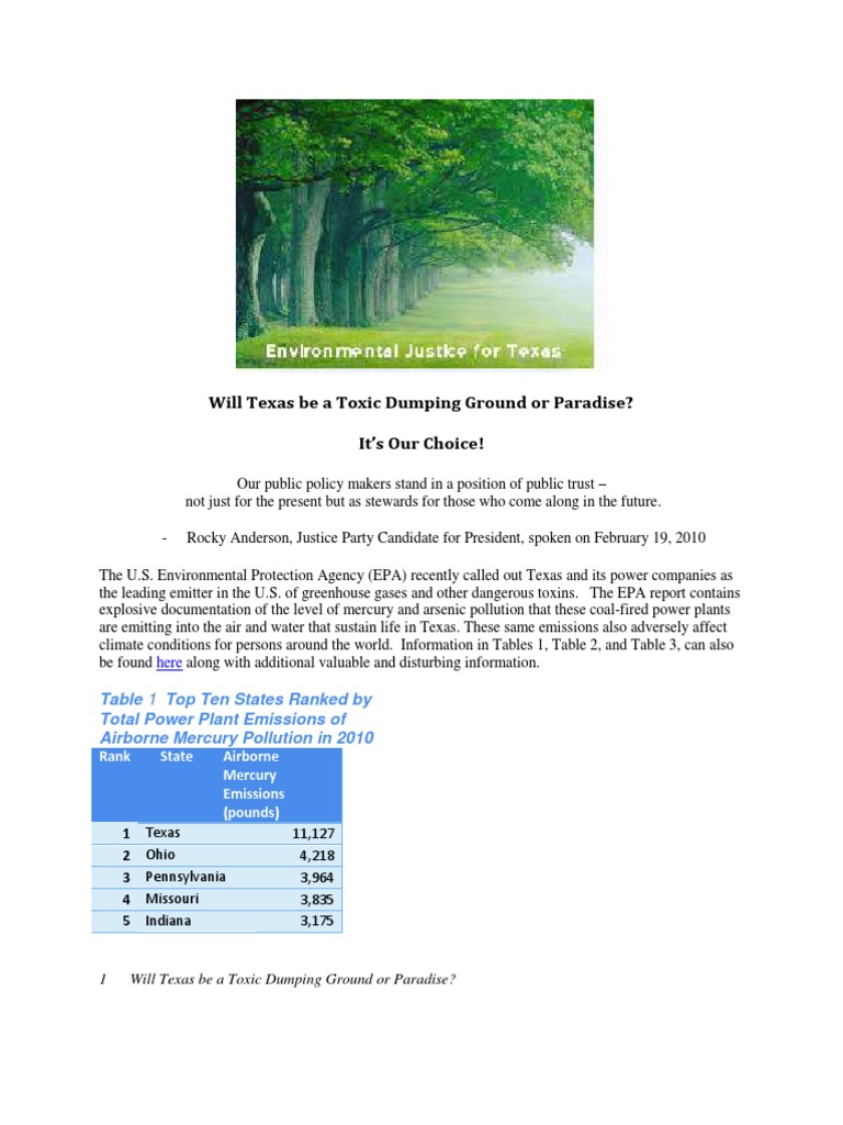 Environmental Justice Texas | PDF | United States Environmental ...