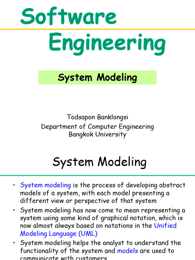 SE - Lesson09 - System Modeling | PDF | Class (Computer Programming) | Use Case