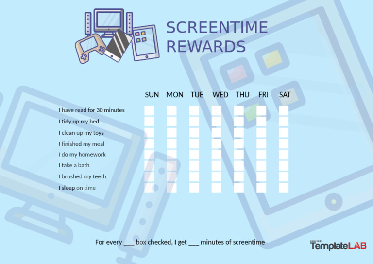 Screentime Rewards Chart | PDF