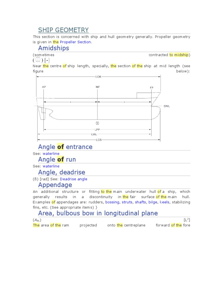 Ship Geometry Lecture Notes | PDF | Hull (Watercraft) | Stern