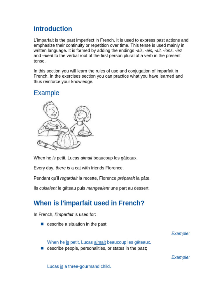 French L'imparfait: Usage & Conjugation Guide | PDF | Grammatical Tense ...