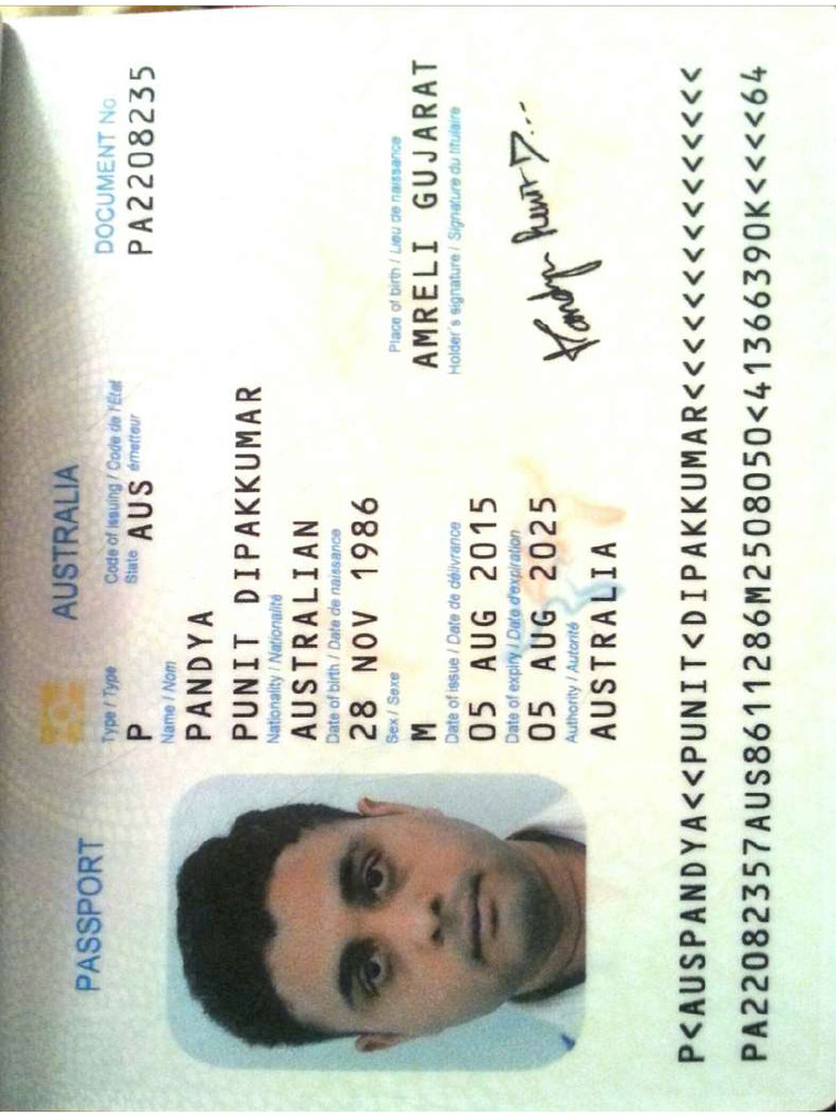 Australia Passport - Punit | PDF