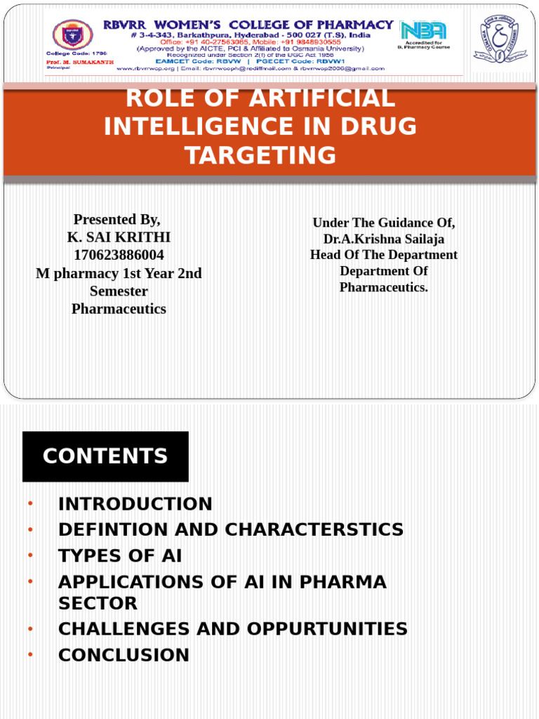 Role of Artificial Intelligence in Drug Targeting | PDF | Artificial ...