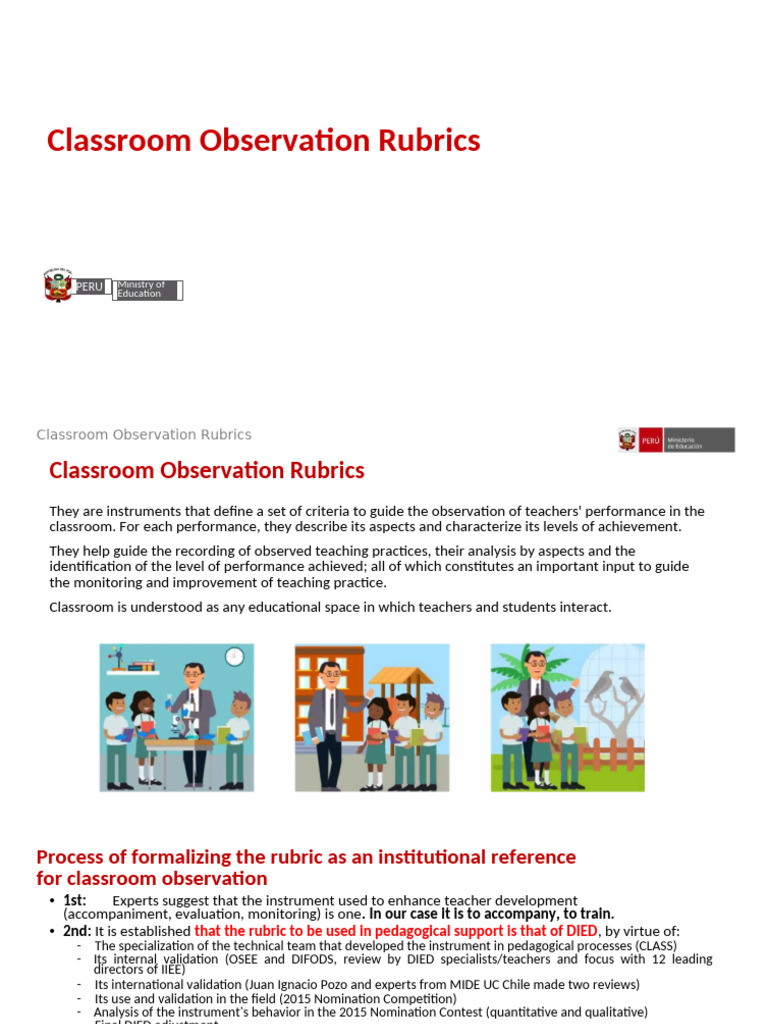 PPT 3 - Classroom Observation Rubrics | PDF | Teachers | Rubric (Academic)