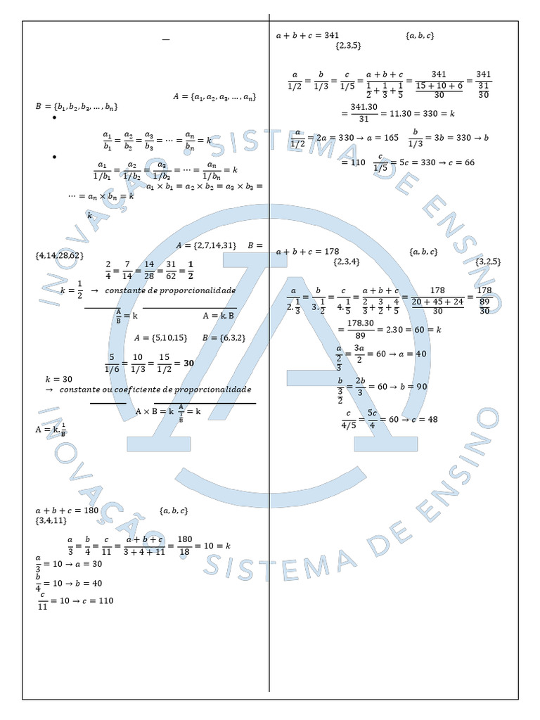 Divisão Proporcional: Teoria e Exercícios | PDF | Química