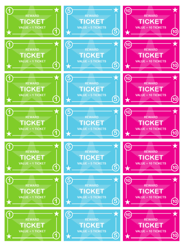 Kid-Routine-Printables-Reward Tickets Template | PDF
