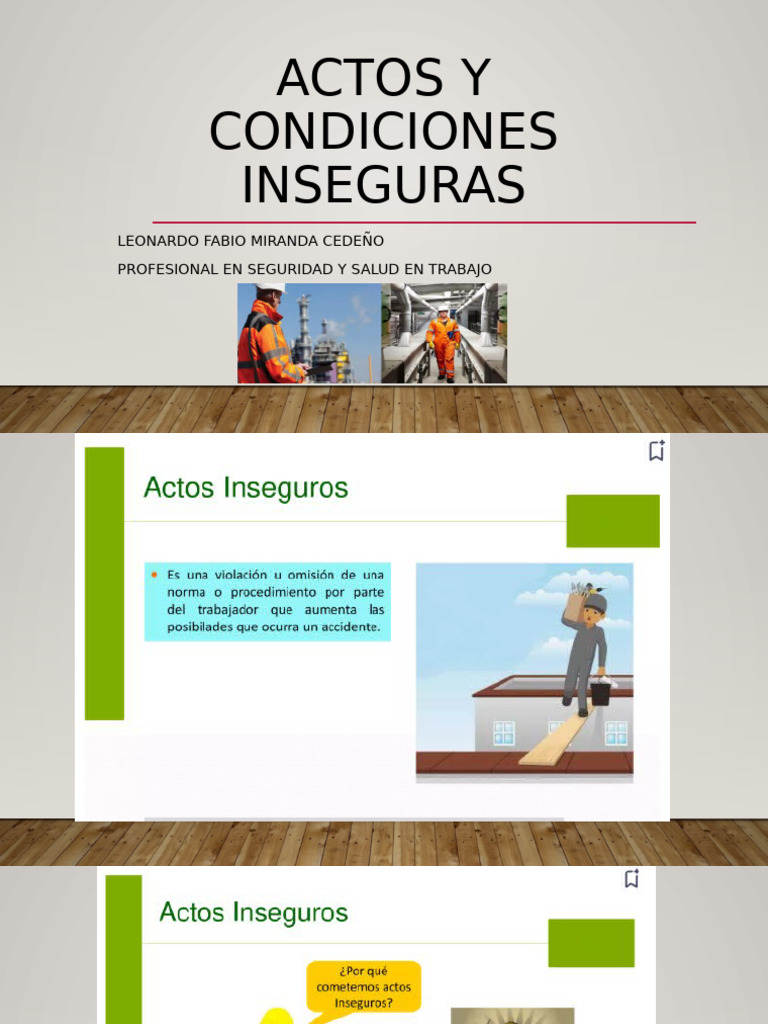 Actos y Condiciones Inseguras | PDF